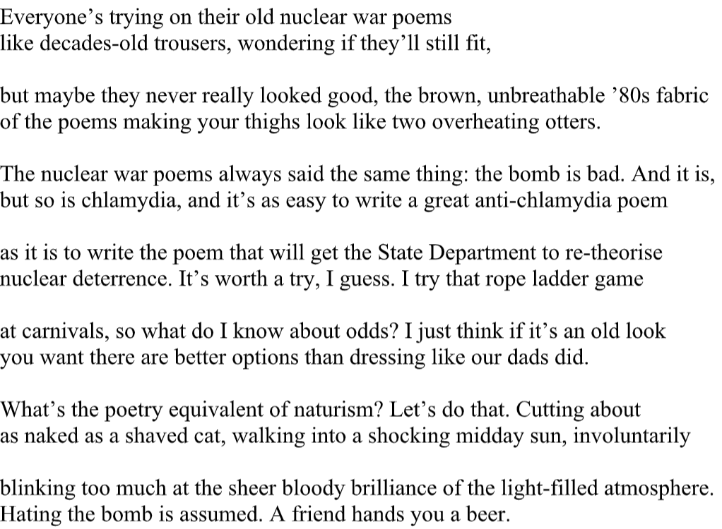 Everyone’s Trying on Their Old Nuclear War Poems – Erik Kennedy